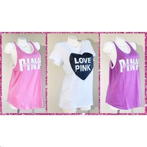 PINK Victoria's Secret | Tops | 3 New Victorias Secret Pink Shirts Pink ...